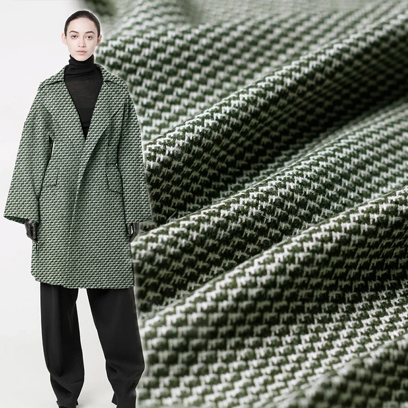 150cm width 550g per meter dark green color tweed 100%wool materials ...
