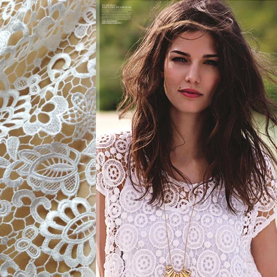 heavy computer embroidery lace cloth dress custom clothing fabric ...