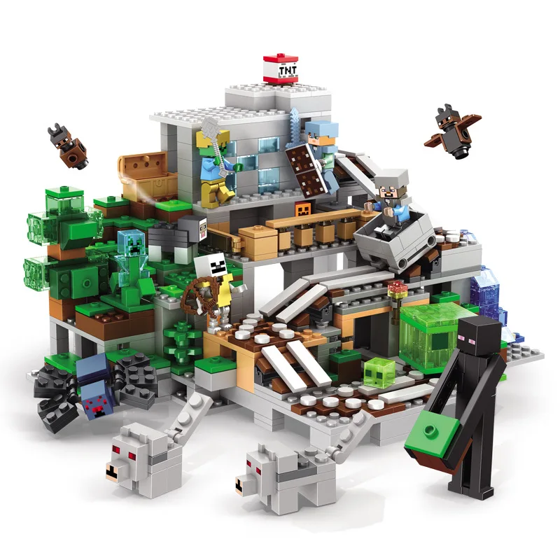 Legoing Minecraft The Adventure Mountain Cave Creeper 900pcs Modular ...