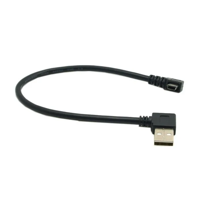 USB To Mini USB Data Charger Cable 90 Degree Left & Right 90 Angled ...
