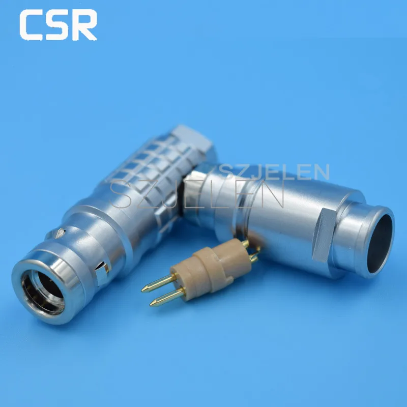 LEMO Connector 2 pin plug , FHG.1K.302.CLAD,90 degree elbow plug ...