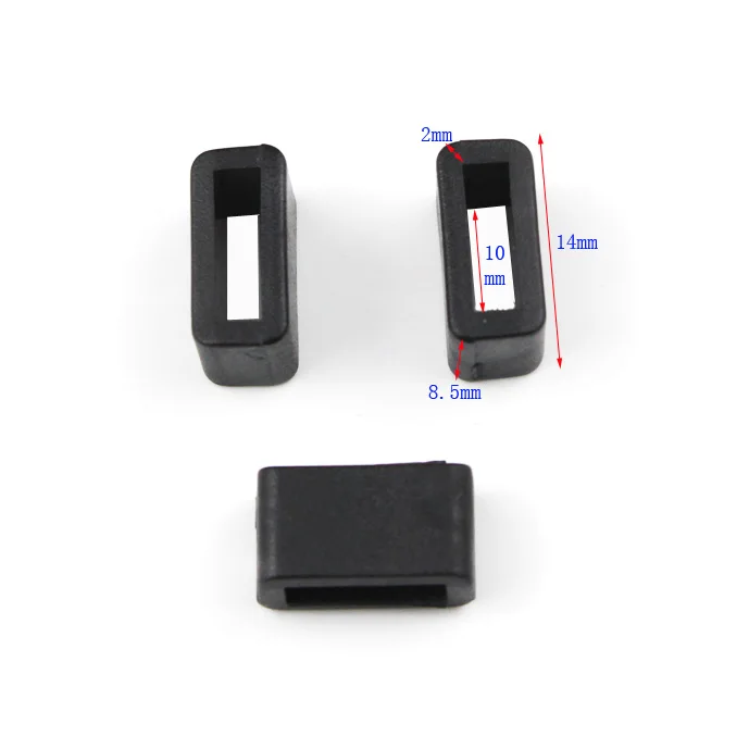 100pcs/pack 3/8" Black Plastic Keeper Belt Loop Square Loop Buckles Dog ...