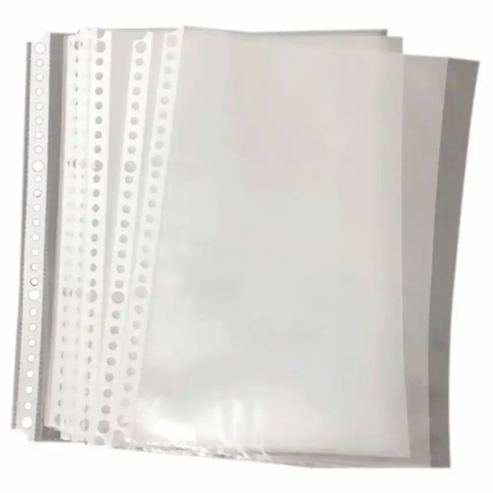 Paquete de 200 A5 bolsillos perforados claros carpetas de plástico Poly ...