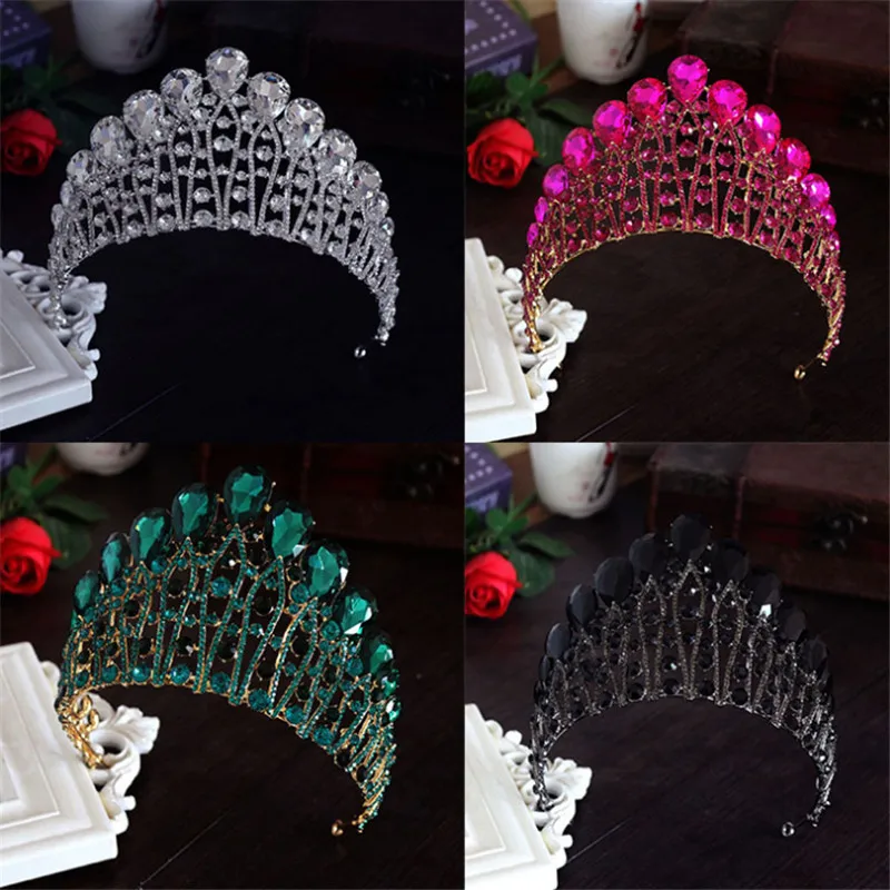 4 Color Large Queen King Pageant Crown For Wedding Tiaras And Crowns ...