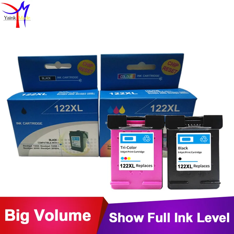 hp122 용 2pcs 잉크 카트리지 HP Deskjet 1000 1050 용 2050 2050s 3050A 3052A 3054 ...
