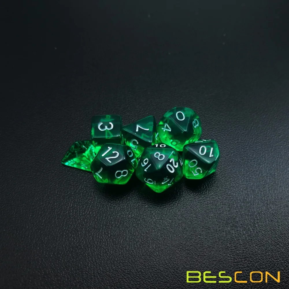 Bescon Mini Translucent Polyhedral RPG Dice Set 10MM, Small RPG Role ...