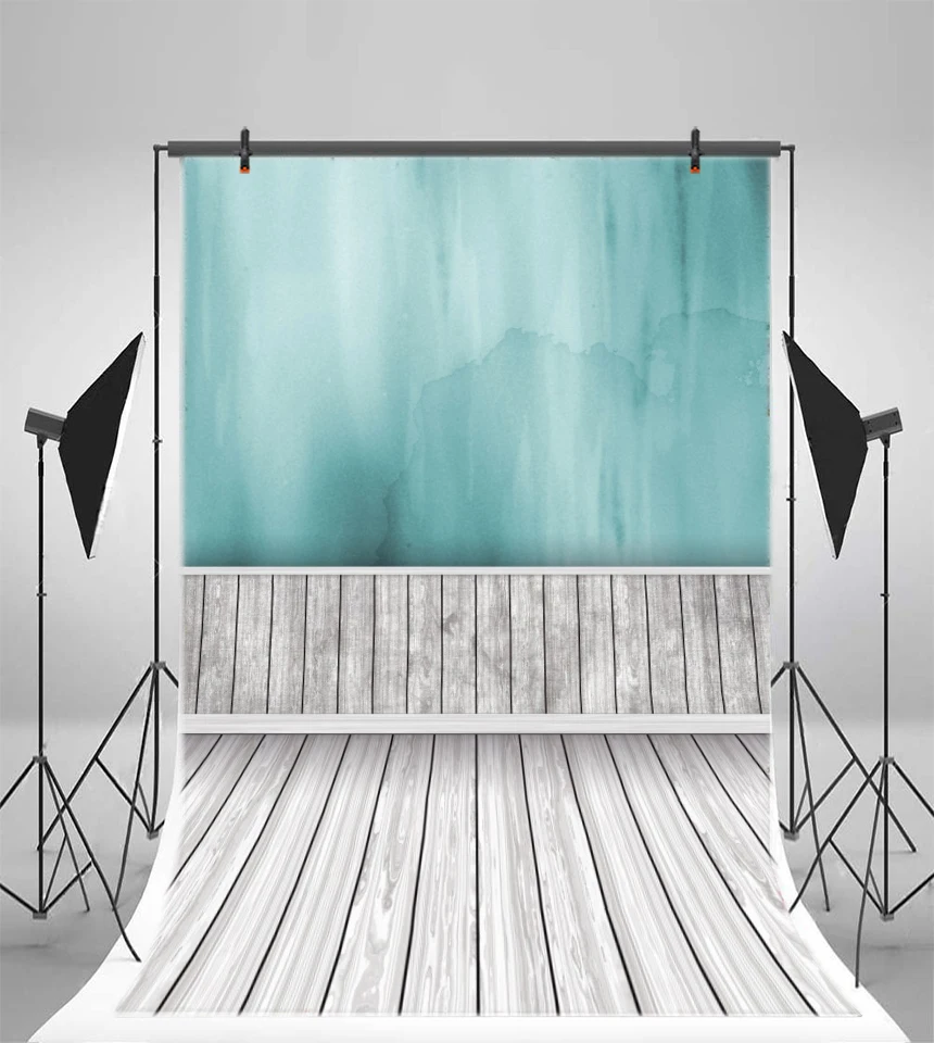 Laeacco Gradient Solid Color Wooden Floor Portrait Photography ...