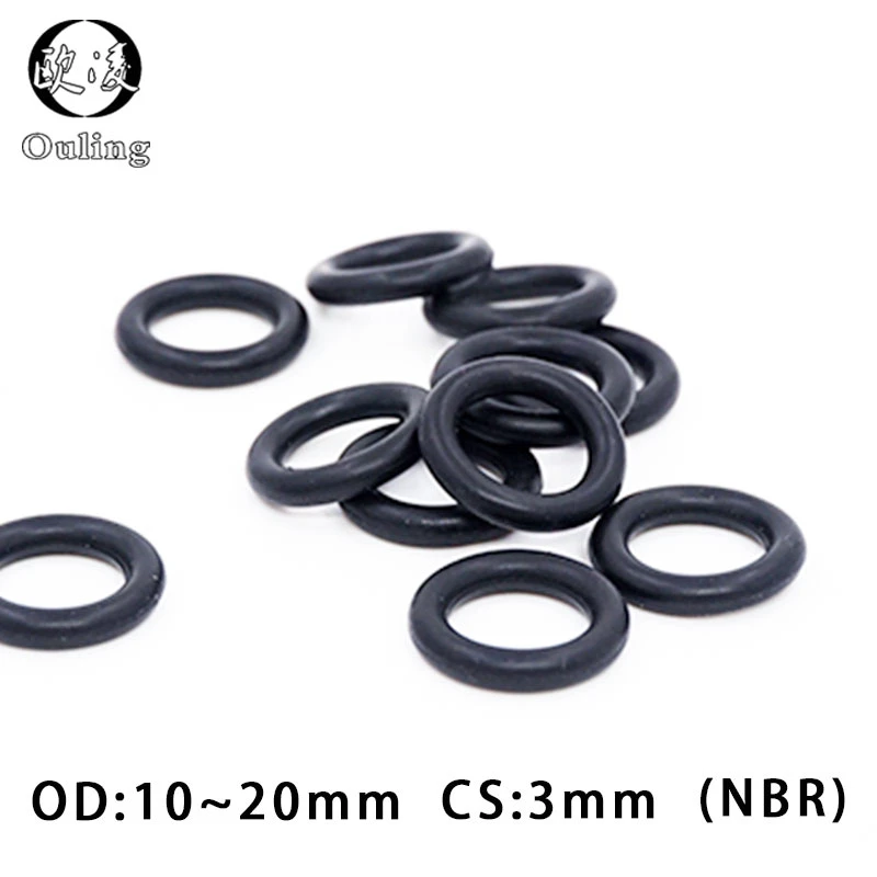 50pc/lot Rubber Ring Nbr Sealing O Ring 3mm Thickness Od10/11/12/13/14 ...