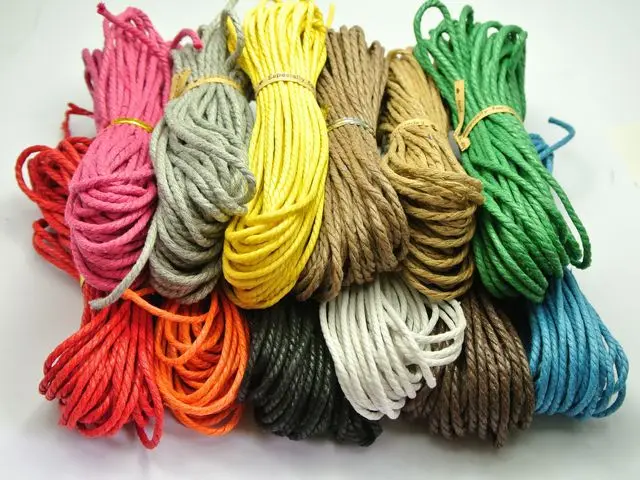 12 Strands Waxed Twisted Waxed Cotton Cord String Thread Line 2mm ...