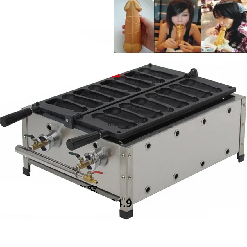 1pc Np-523 Commercial Lpg Gas Penis Waffle Maker Iron Machine Baker ...