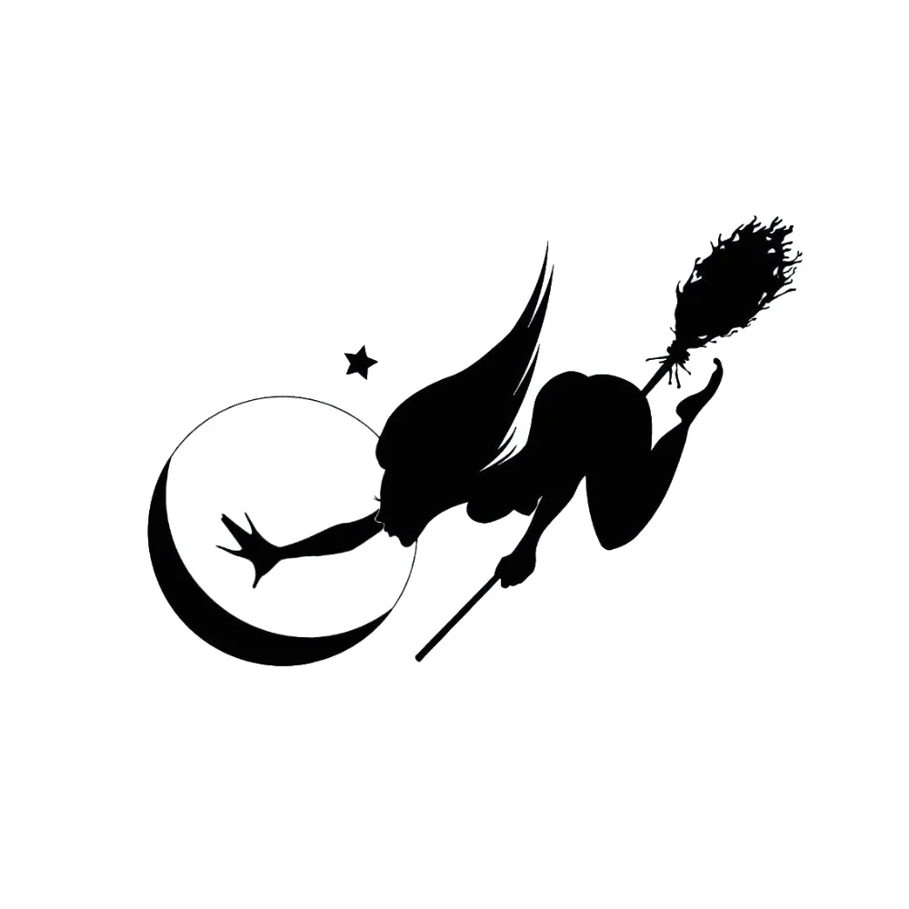 15.4*10.7CM Sexy Halloween Witch Mysterious Car Sticker Cartoon ...
