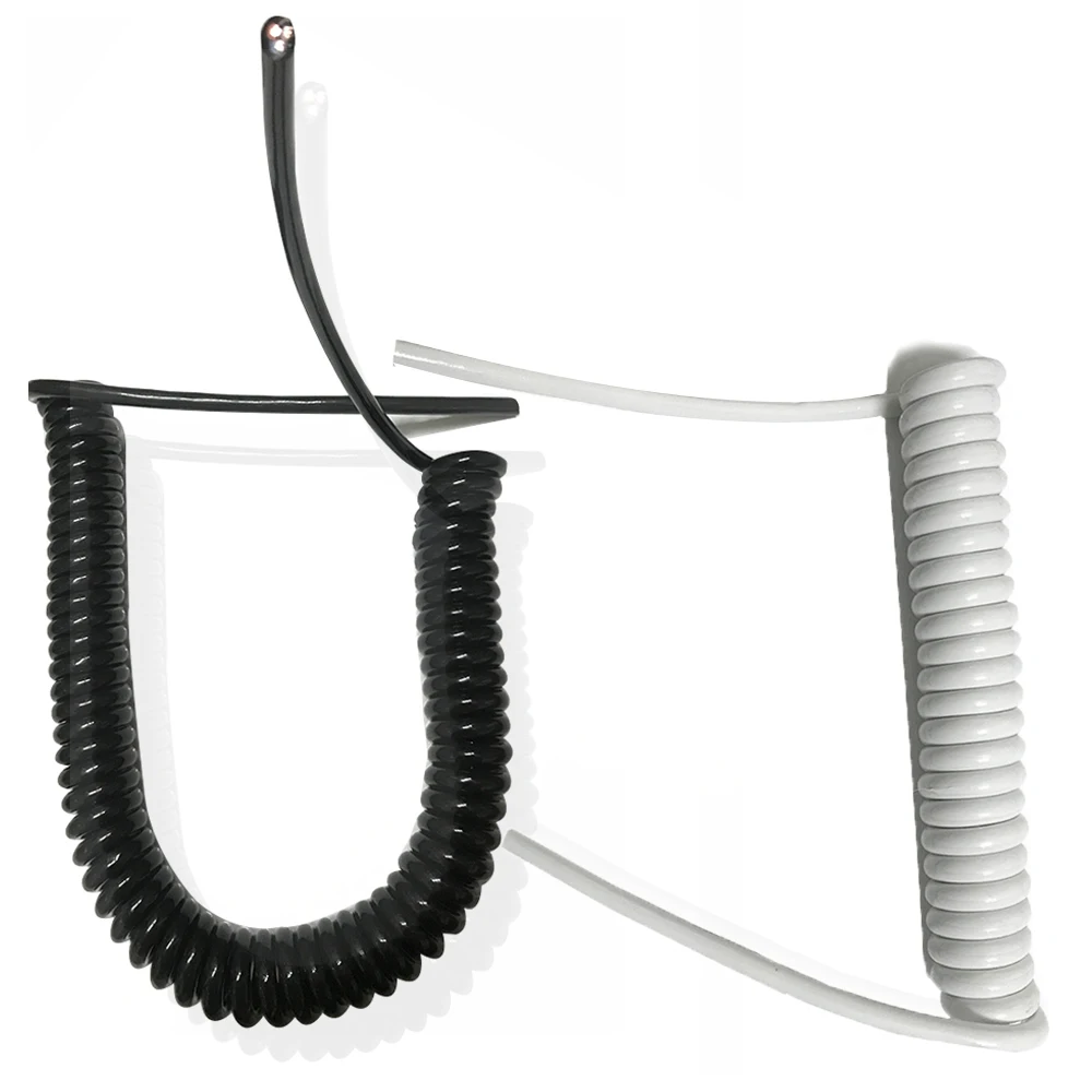 Pvc Spiral Power Cord Spring Spiral Power Extension Cords, 8 Core White ...