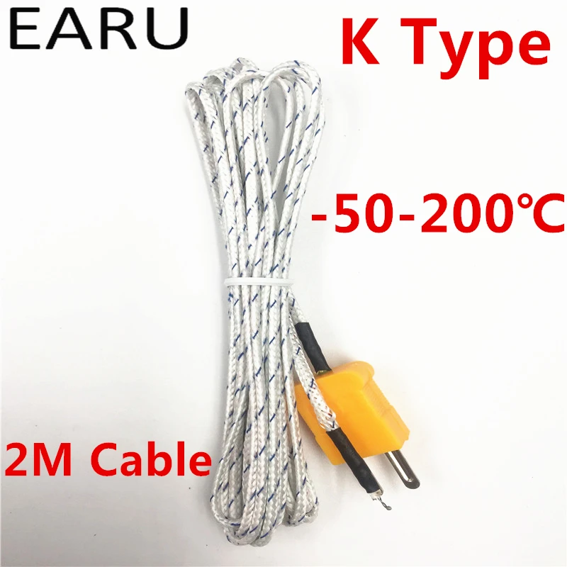 K Tipo Termopar com Mini Conector, 2m Lead Wire Cable, Bargain ...