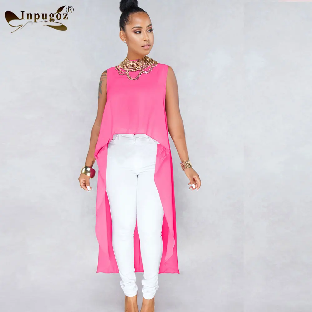 Women O Neck Front Short Back Long Women T Shirts Solid Casual Candy ...