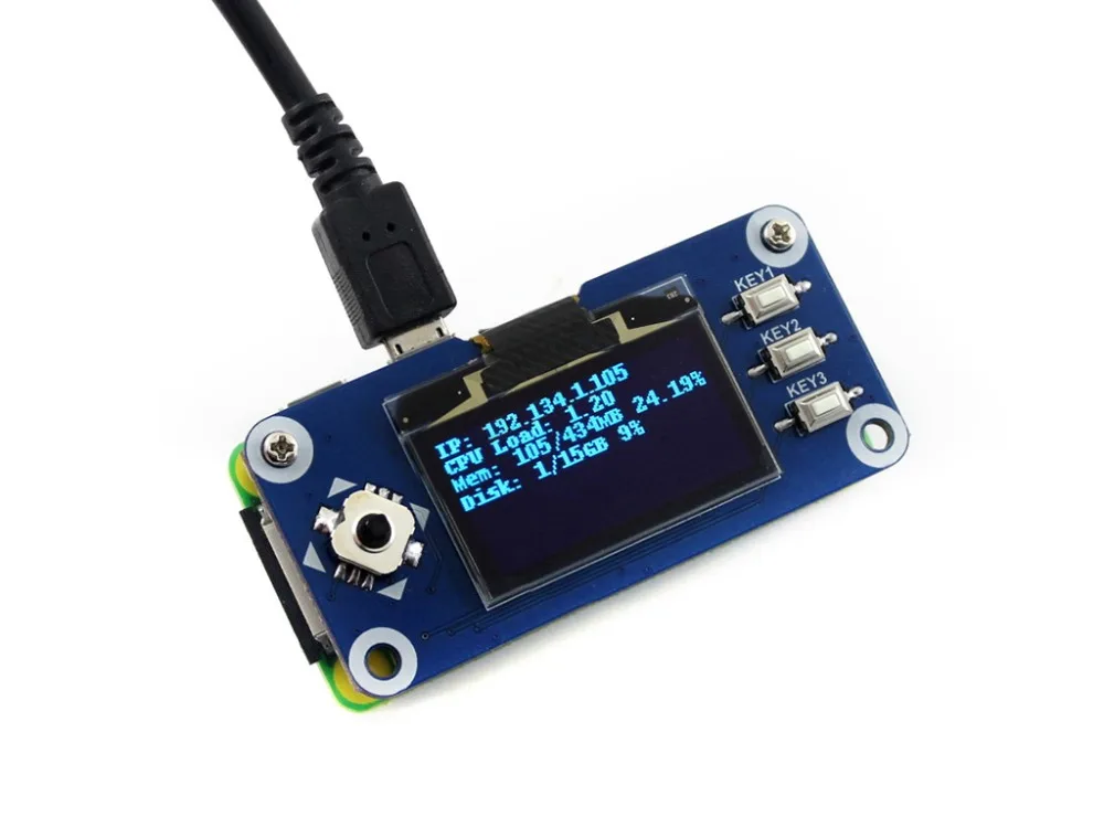 Waveshare-1-3inch-OLED-display-HAT-for-Raspberry-Pi-128x64-pixels-with ...