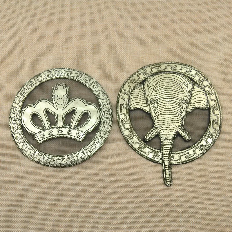 6 pcs/lot fashion PU icon crown patches for clothing diy embroidery ...