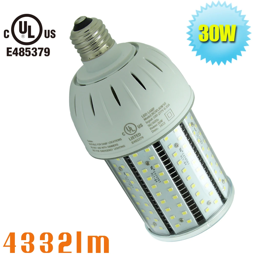30W LED Corn Bulb E26 Medium Base 100Watt Metal Halide Retrofit LED ...