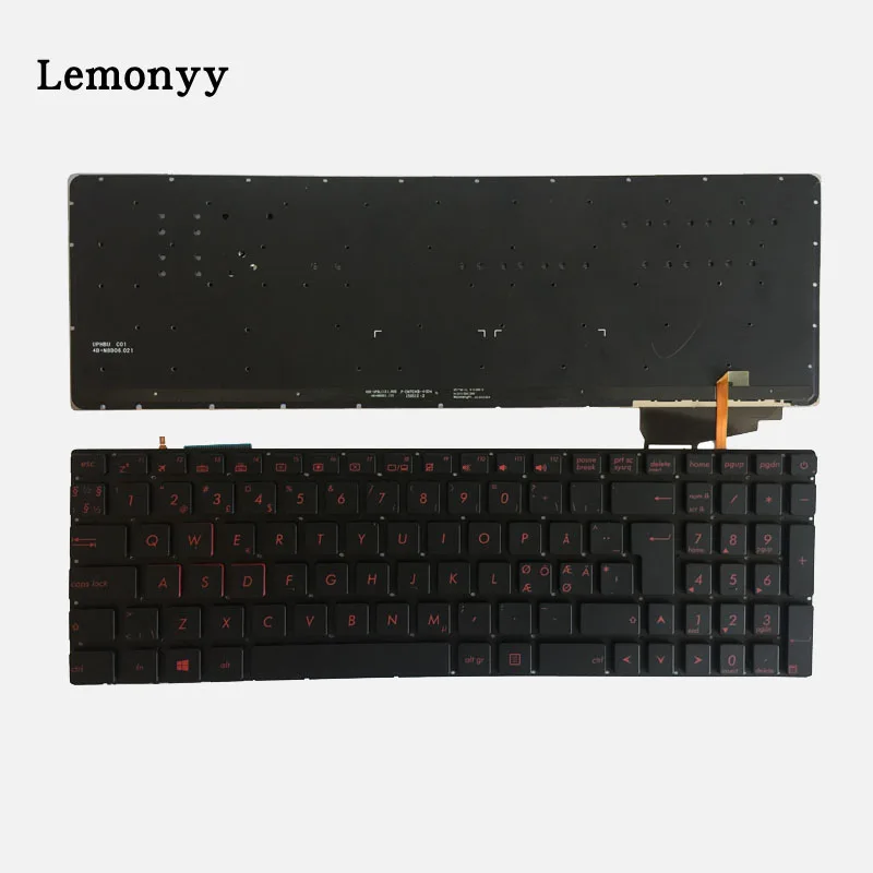 Nordic keyboard FOR ASUS GL552 GL552J GL552JX GL552V GL552VL GL552VW ...