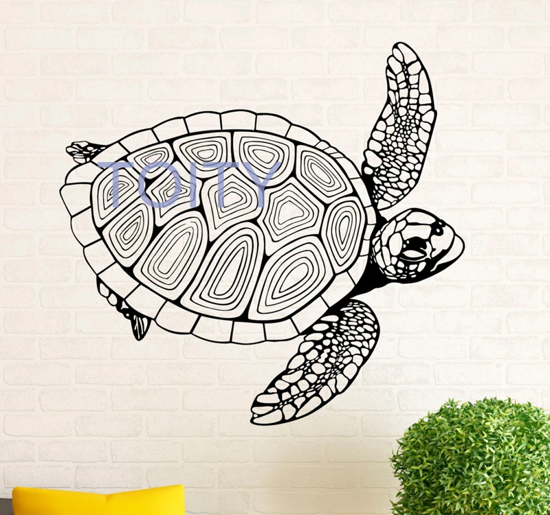 Sea Turtle Vinyl Decal Sea Animals Wall Vinyl Sticker Nursery Home ...