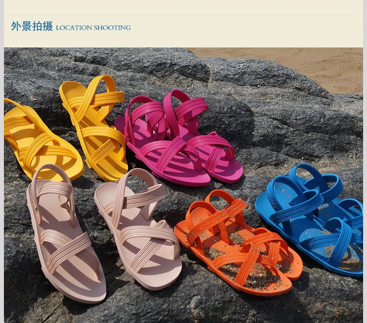 Vietnam natural rubber sandals Women candy color jelly sandals beach ...