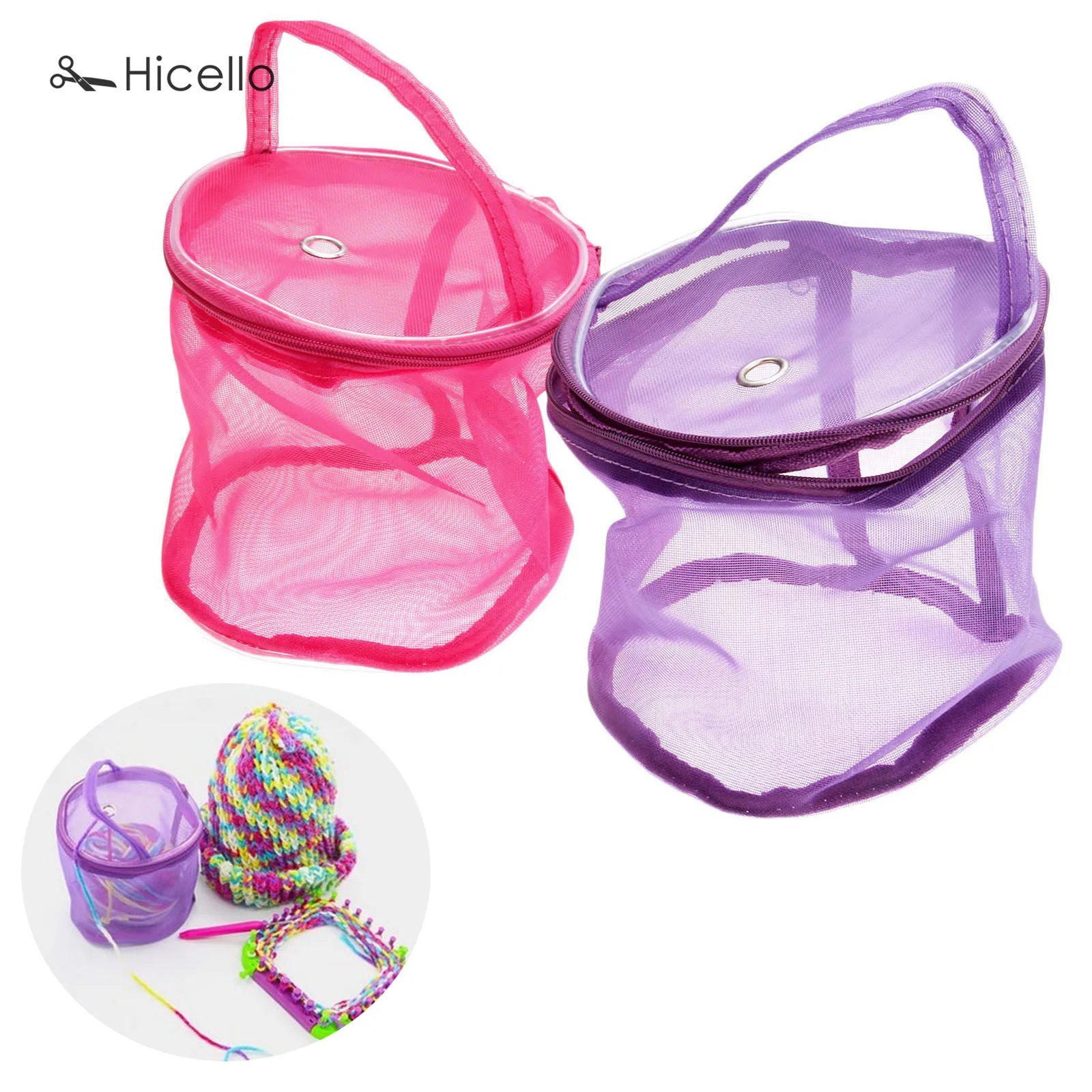 1pc Hand Weaving Tools Yarn Bag Mesh Bag Diy Crochet Thread Storage ...