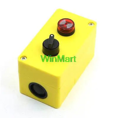 5A 250VAC SPDT Black Rotary Cam Red Buzzer Push Button Station|button ...