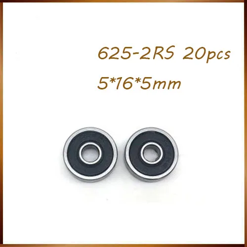 20pcs-625RS-625-2RS-625-deep-groove-ball-bearing-5x16x5mm-miniature ...