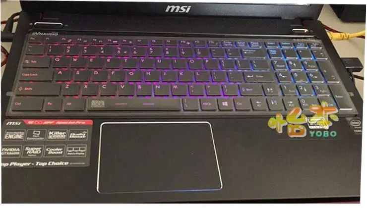 Cubierta de teclado de Tpu transparente, protector para MSI GE60 GE70 ...