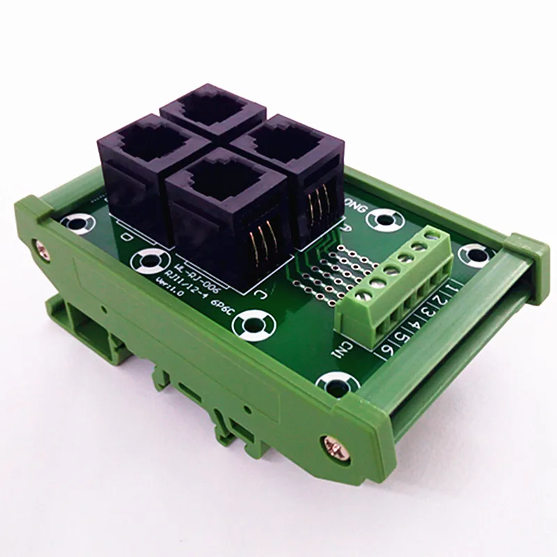 Terminal Block Connector. | Interface Module | Din Rail Mount - Rj11 ...