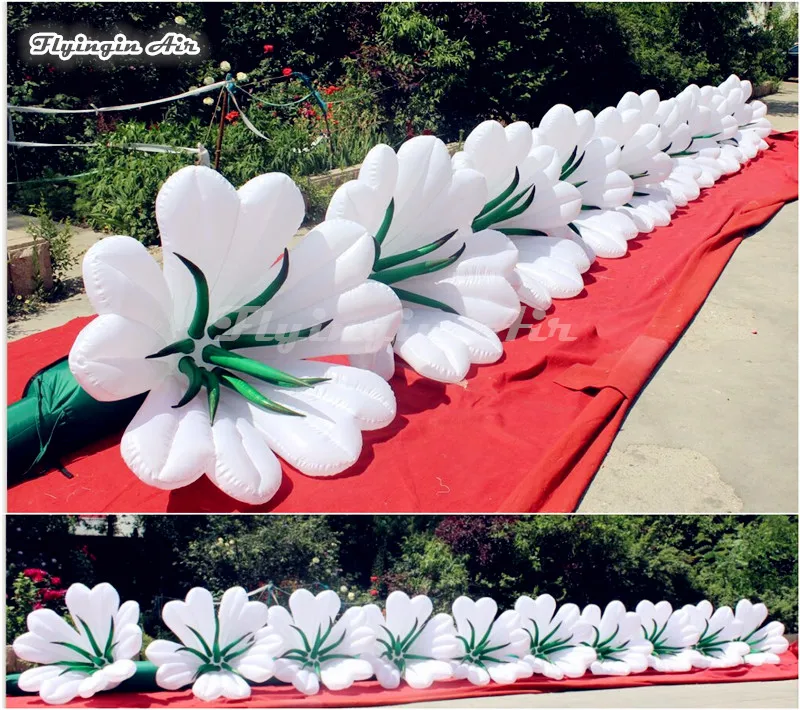 Wedding Decor Inflatable Lily Flower Chain 6m/8m/10m Airblown Flower ...