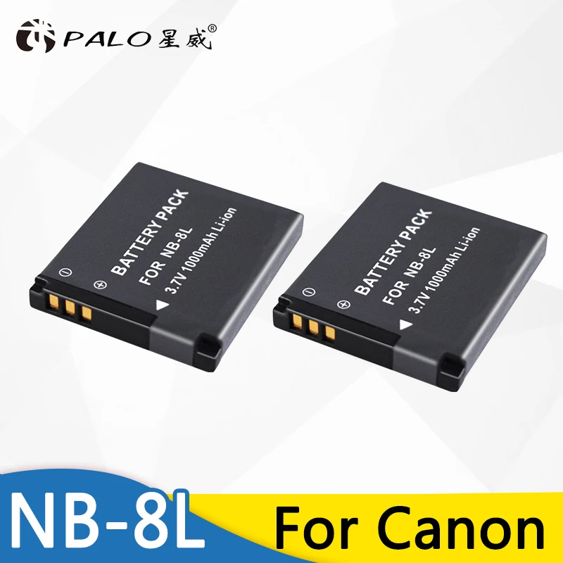 Palo 2pcs 1000mAh NB 8L NB8L 8L Li ion Rechargeable Camera Battery For ...