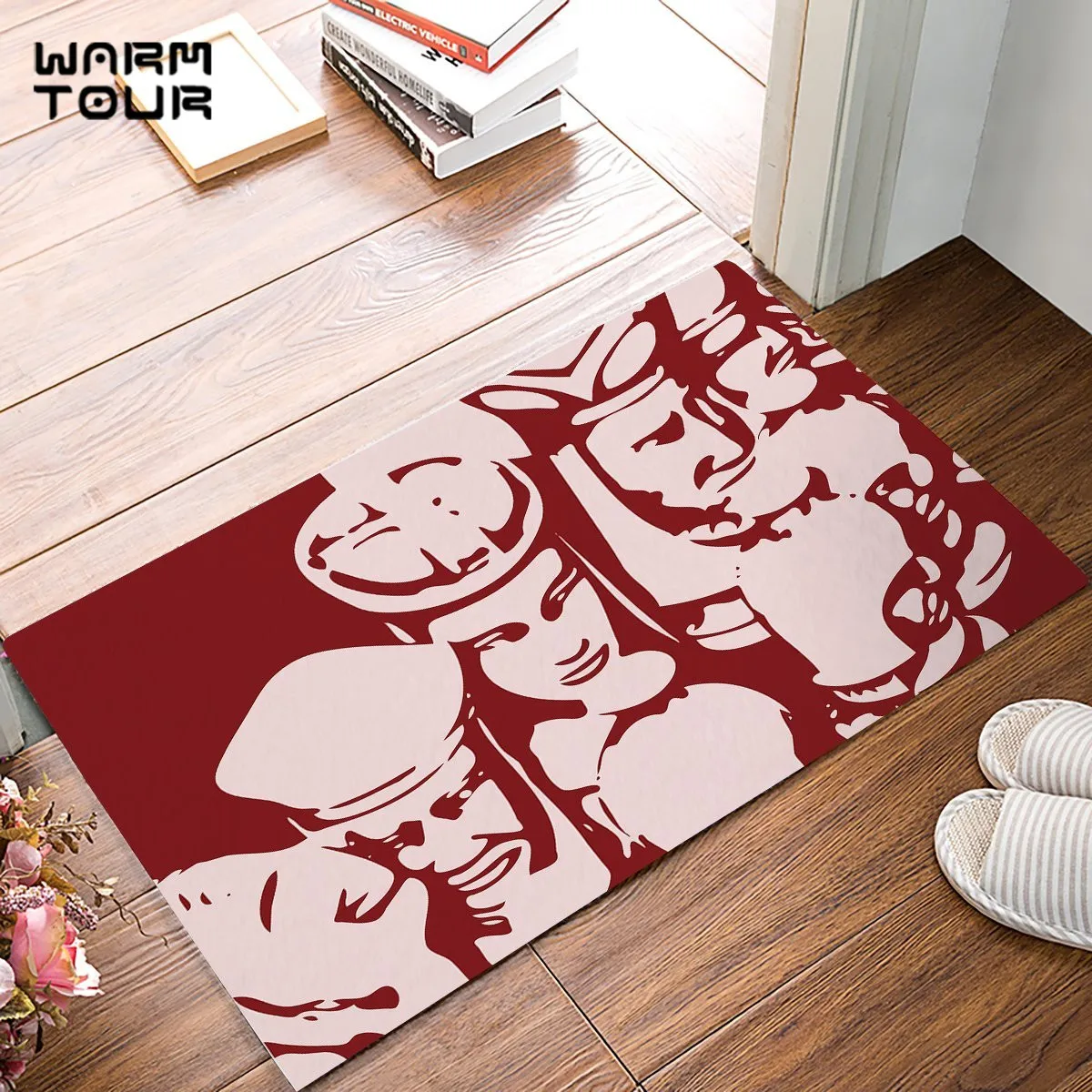 Red Chess Pattern Door Mats Kitchen Floor Bath Entrance Rug Mat ...