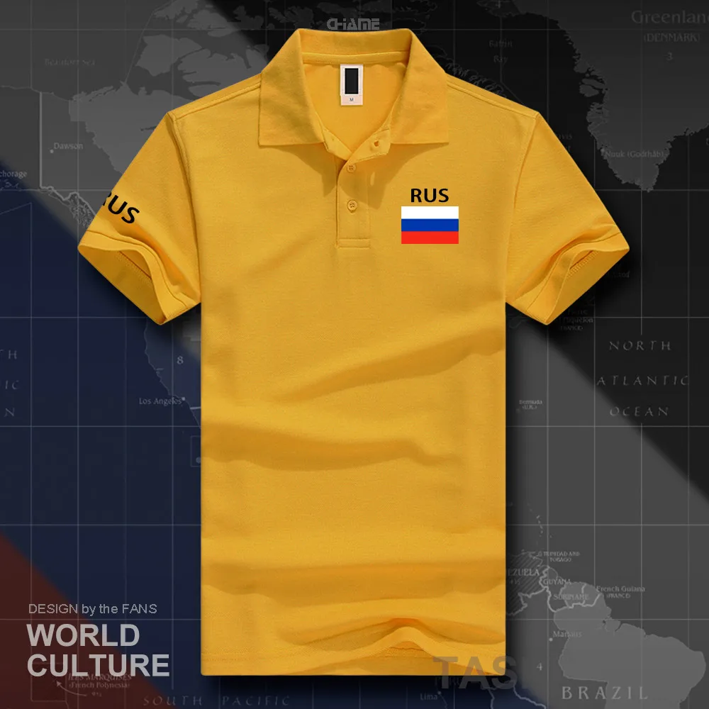 Russian Federation Russia Polo Shirts Men Short Sleeve White Brands ...