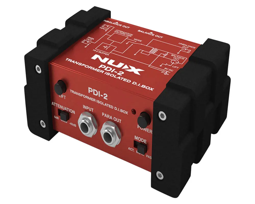 NUX PDI 2 Electric Guitar Bass Transformer Isolated DI Box Suitable For ...