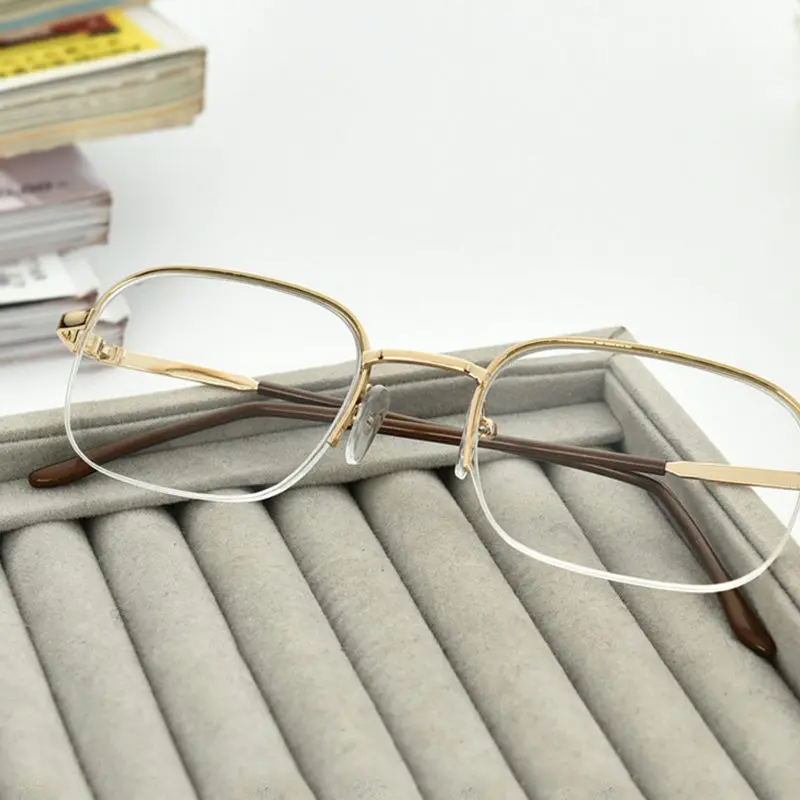Myopia Nearsighted Glasses With Degree Lenses 100 To 850 Metal Frame Resin Lens Half Frame