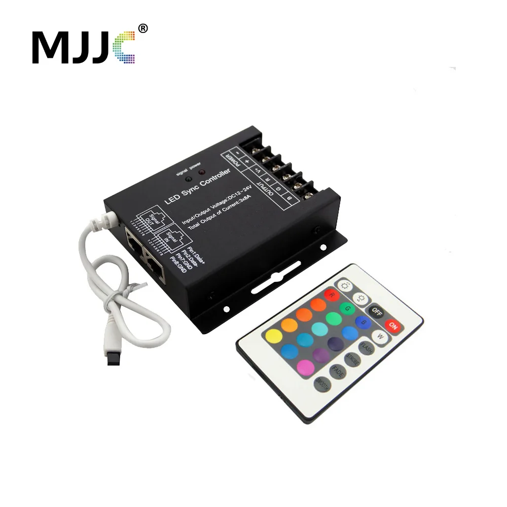 LED Controller IR 24 Keys 12V 24V DC 24A RGB Strip Light RJ45 Sync LED ...
