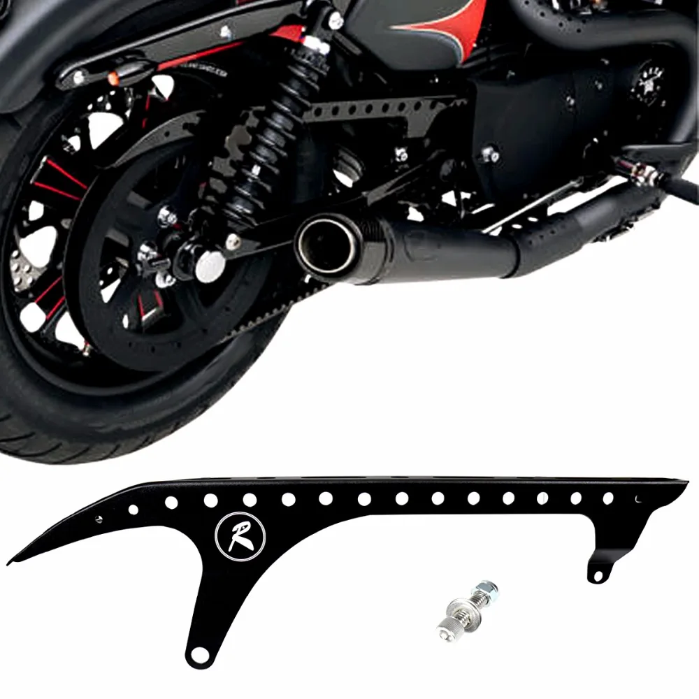 Motorcycle Rear Pulley Guard Black Drive Pulley Cover For Harley ...