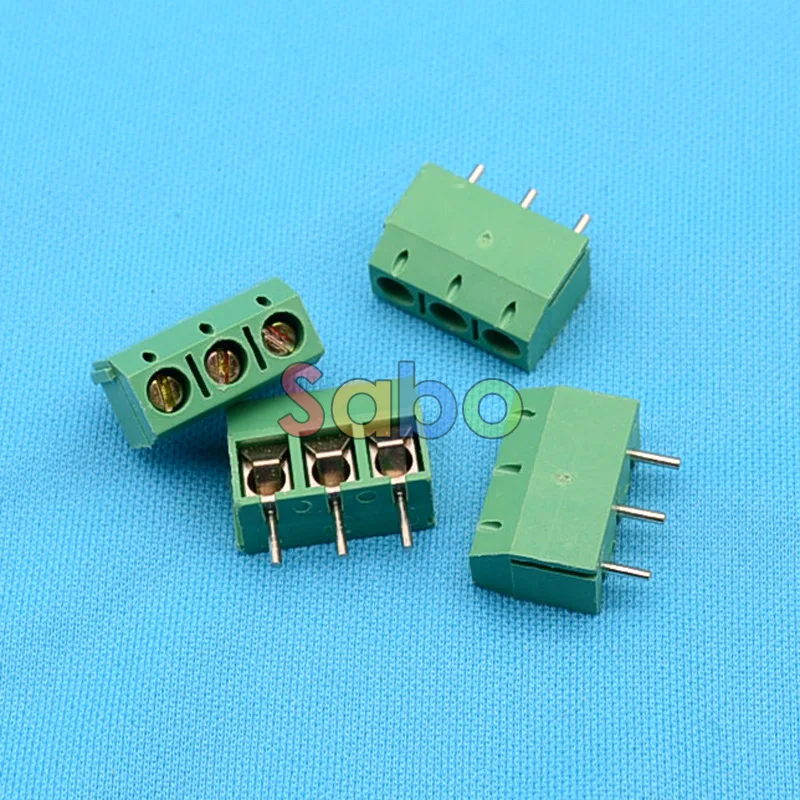 10pcs 5.08-301-3p 301-3p 3 Pin Screw Green Terminal Block Connector 5mm ...