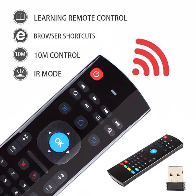 Wireless 2.4G Fly Air Mouse MX3 Remote Control Wireless Qwerty Keyboard ...