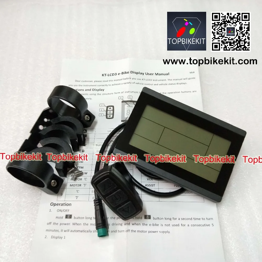 Ebike LCD3 Display KT LCD3 Display with Julei 5pins Waterproof Connecor ...