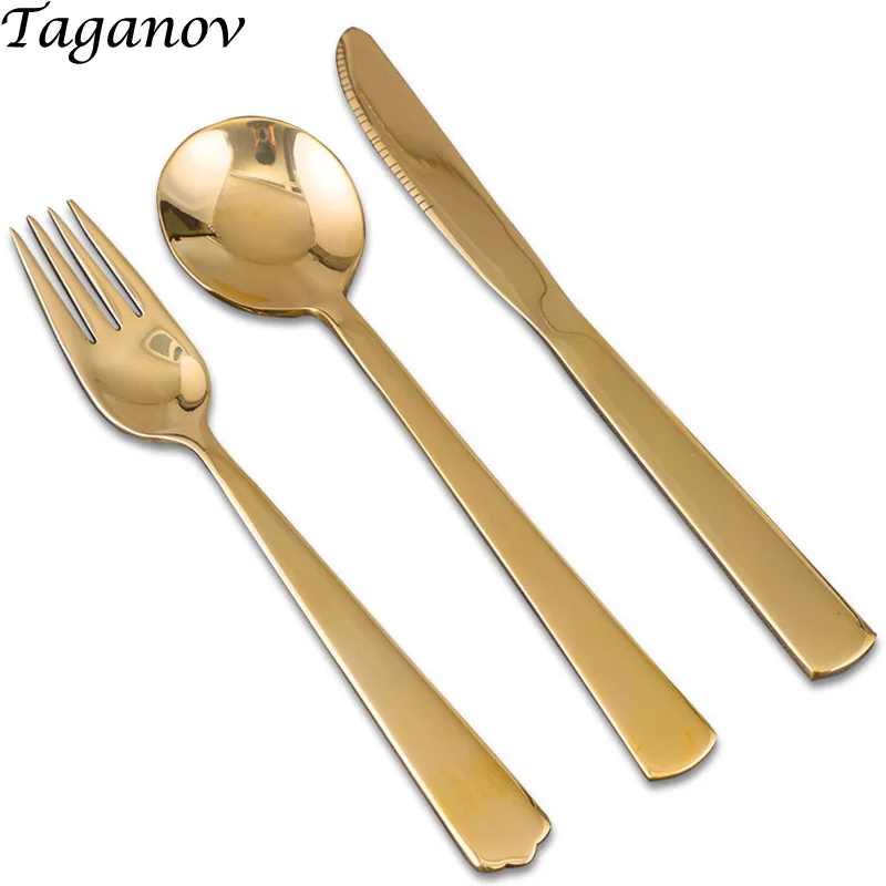 Western 3 Piece Set Spoo N Fork Knife Kit Pure Copper Gold Fork Knife Set Brass Camping Cutlery