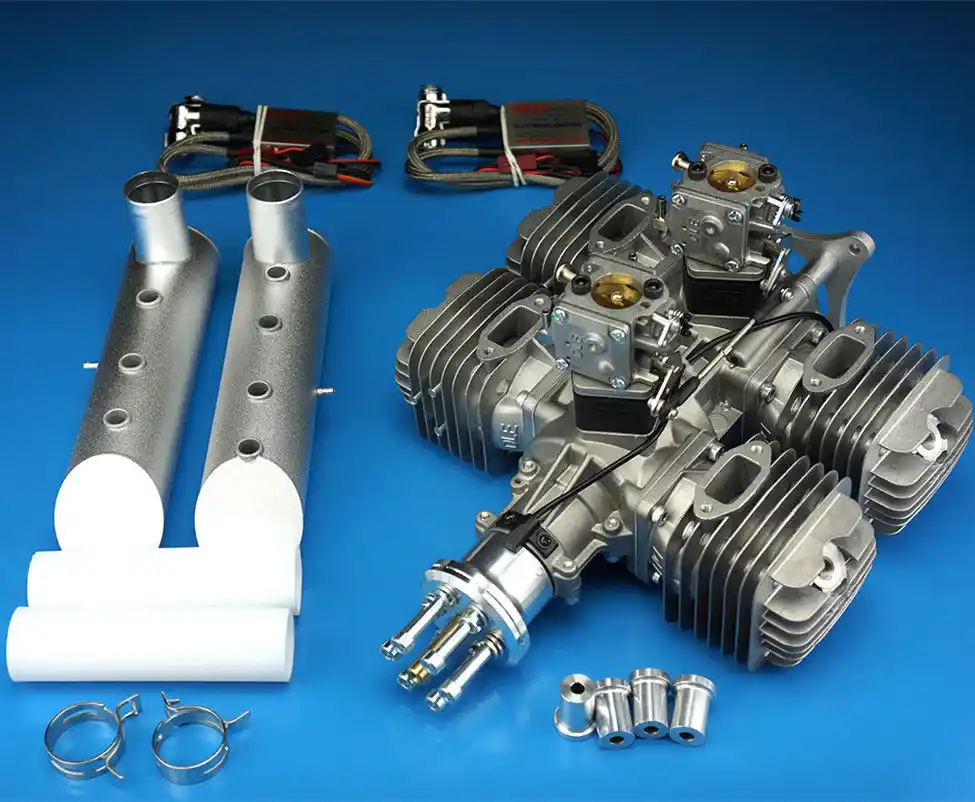 DLE Engines Twin Gasoline Engine DLE 170 DLE170 170cc With Rear Exhaust ...
