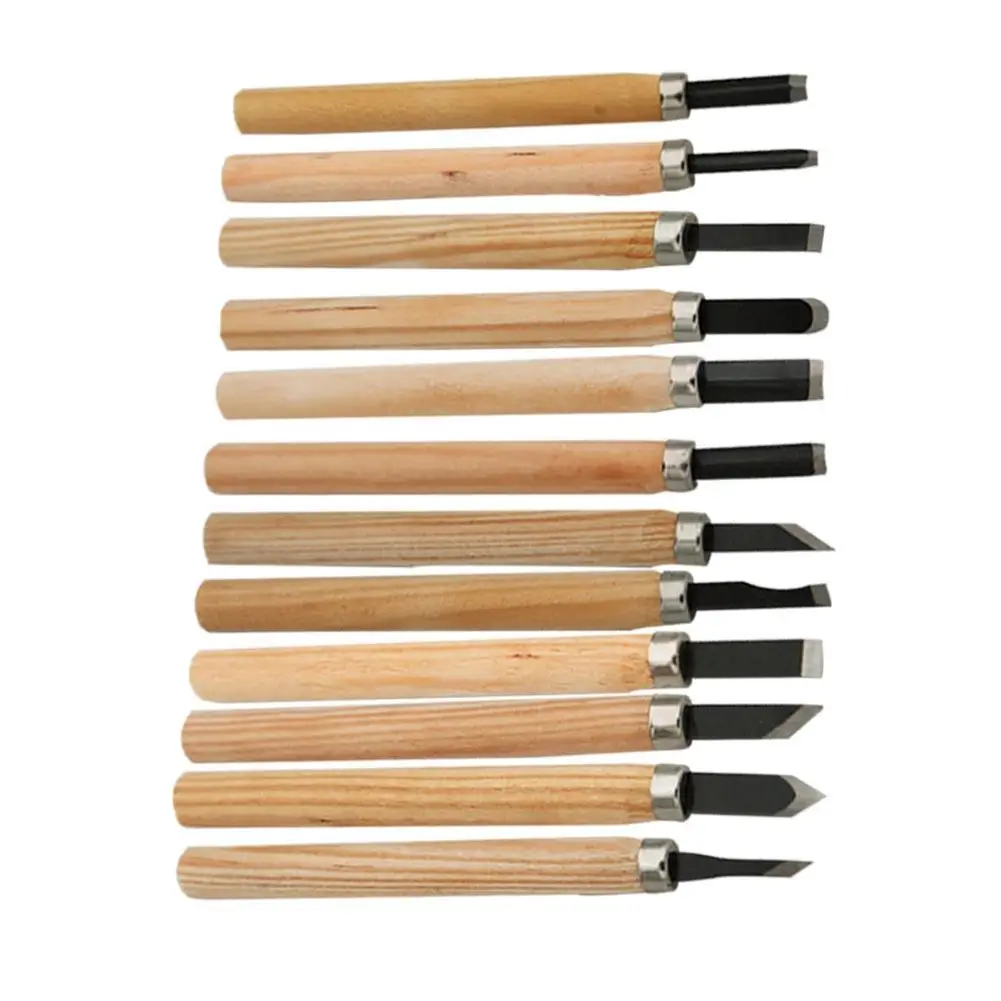 12pcs Wood Carving Tools Set Chisel Gouges Woodcut Knife Scorper Hand ...
