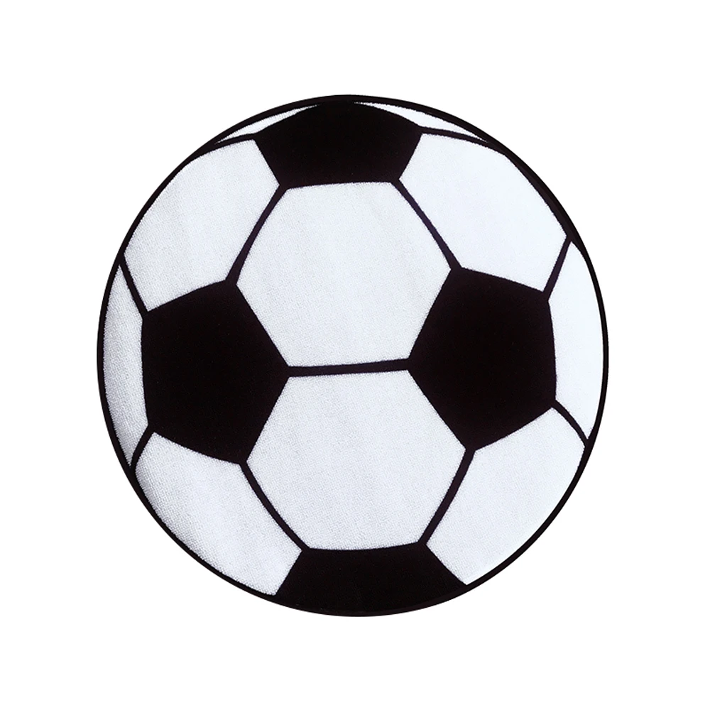 שחור לבן כדורגל כדורגל עגול שטיח ושטיחי ילדי חדר אזור שטיחים רחיץ החלקה ...