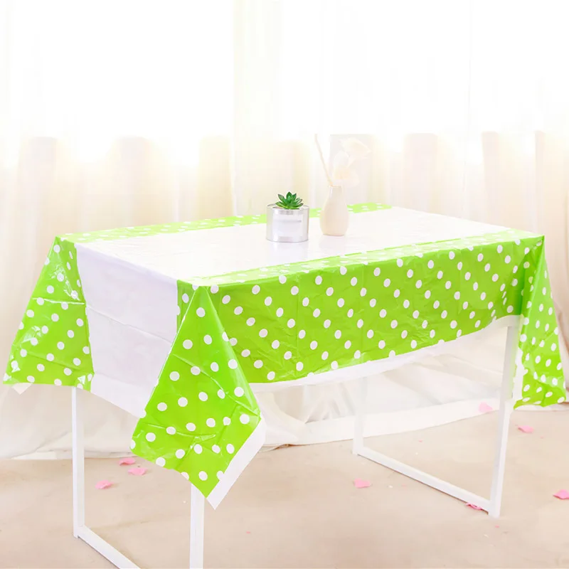 108*180CM Polka Dots Party Plastic Tablecloth Cover for Kids Birthday ...