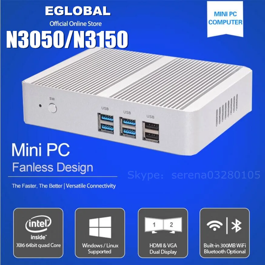 Eglobal Cheapest Intel Celeron N3050 N3150 in Mini PC Quad Core Windows ...