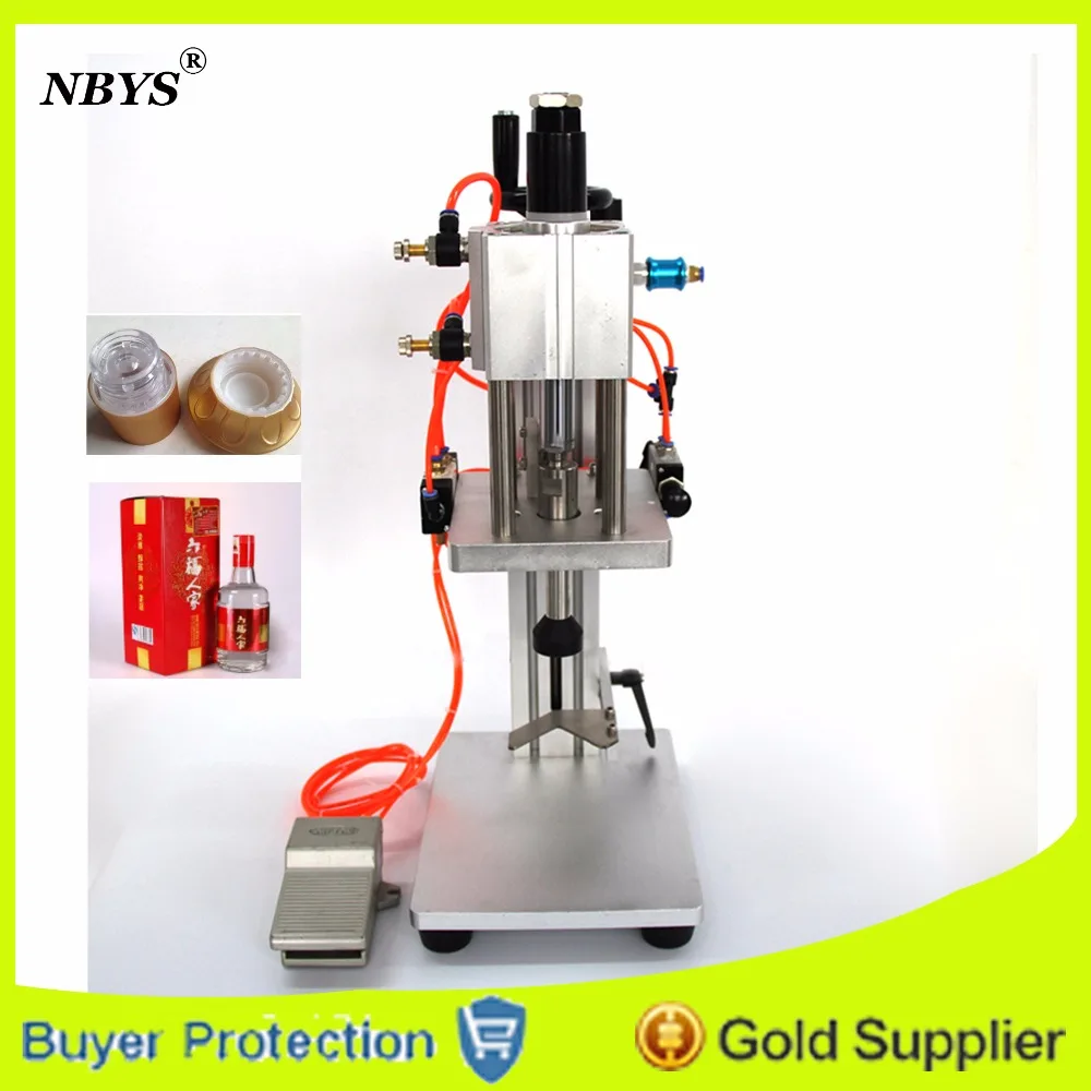 Pneumatic Liquor Pressing Cap Capping Machine Lid Caps Press Locking ...
