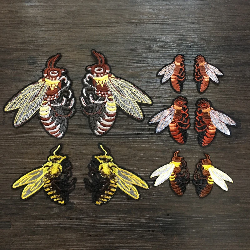 5Types-Embroidered-Bee-Patches-for-Clothing-DIY-Sew-on-Embroidery ...
