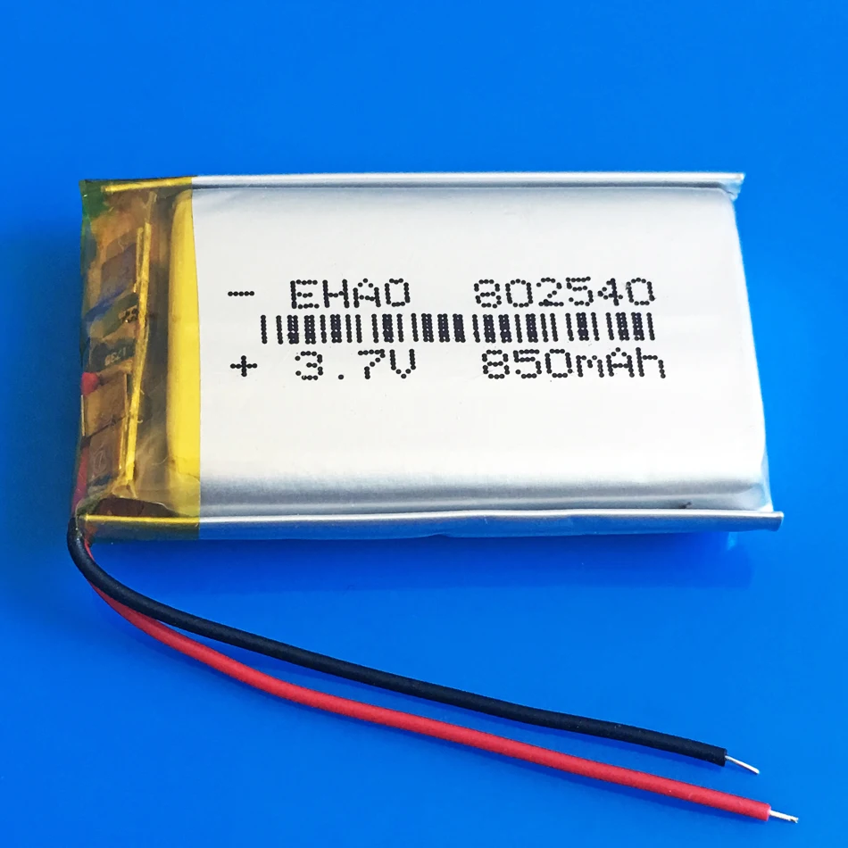 802540 3.7V 850mAh Polymer lithium Lipo Li battery Rechargeable ...