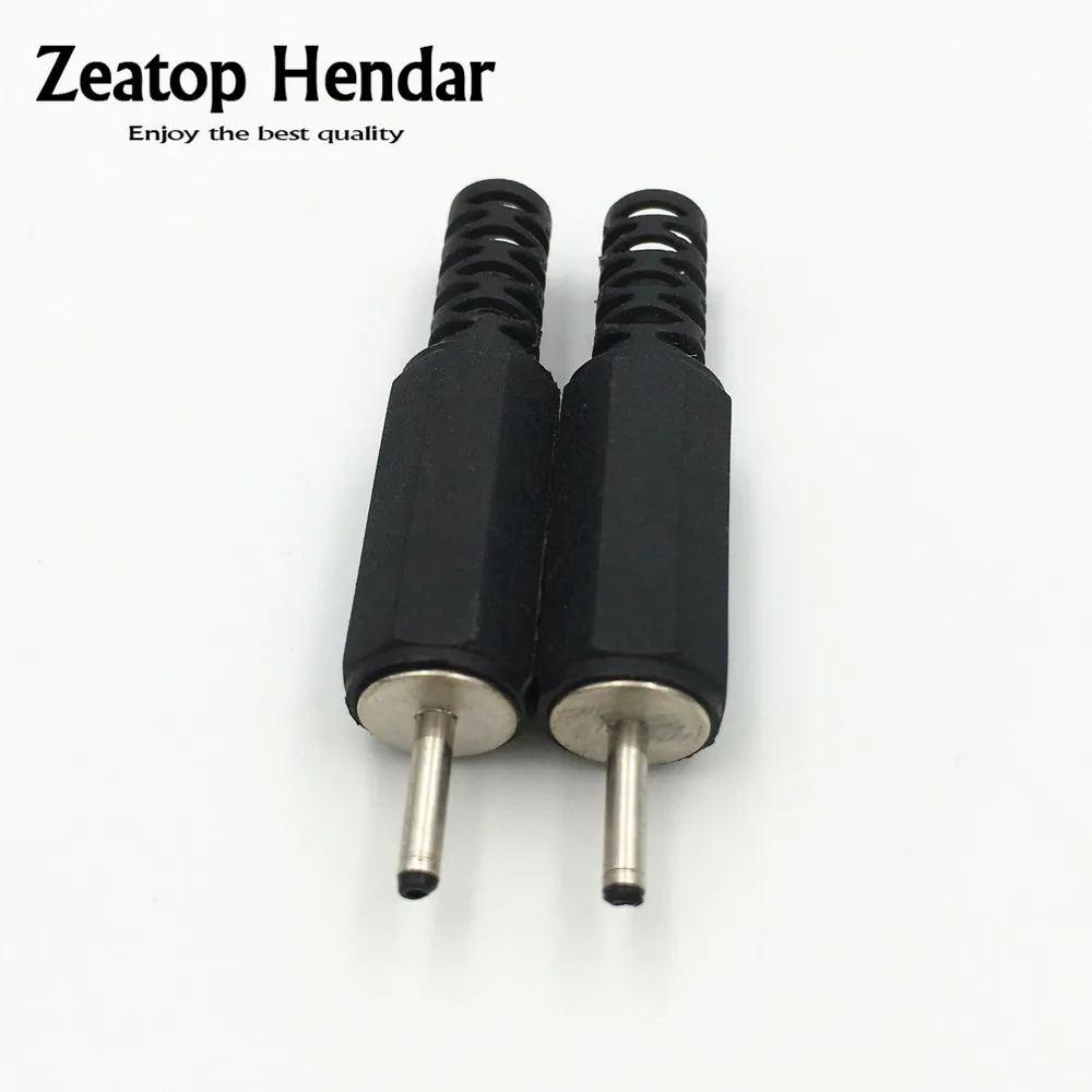 100Pcs 2.0mm x 0.6mm DC Male Power Jack Plastic Handle Black Head Plug ...